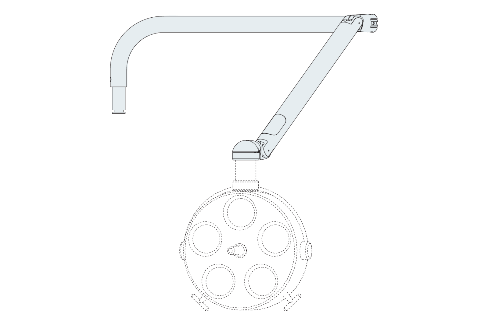 Spring articulated arm, for lamp without terminal | Arms & Mounts