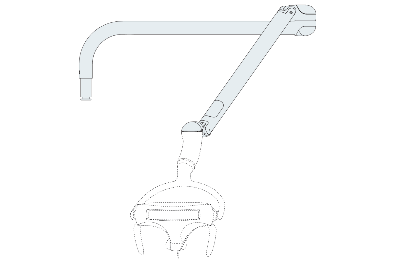 Spring articulated arm, for lamp without terminal | Arms & Mounts